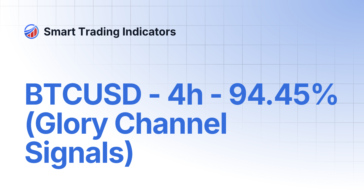 BTCUSD - 4h - 94.45% (Glory Channel Signals) | Smart Trading Indicators